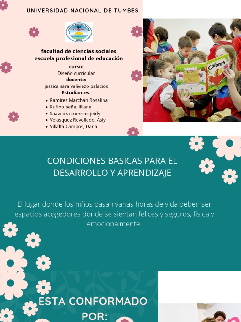 Condiciones Basicas para El Desarrollo y Aprendizaje | PDF | Salón de clases | Aprendizaje