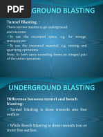 Underground Blasting Techniques | PDF | Mining | Tunnel