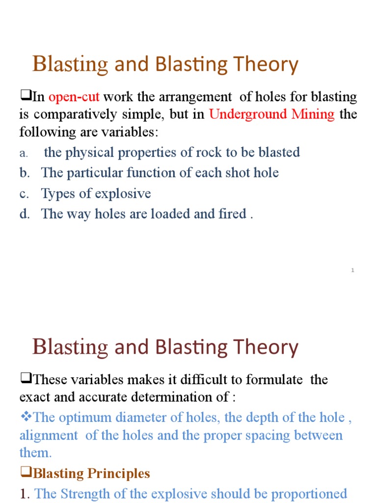 Blasting and Blasting Theory | PDF | Strength Of Materials | Explosion