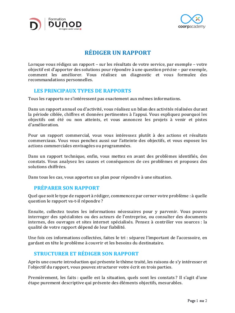 Rédiger un Rapport Efficace | PDF | l'Internet