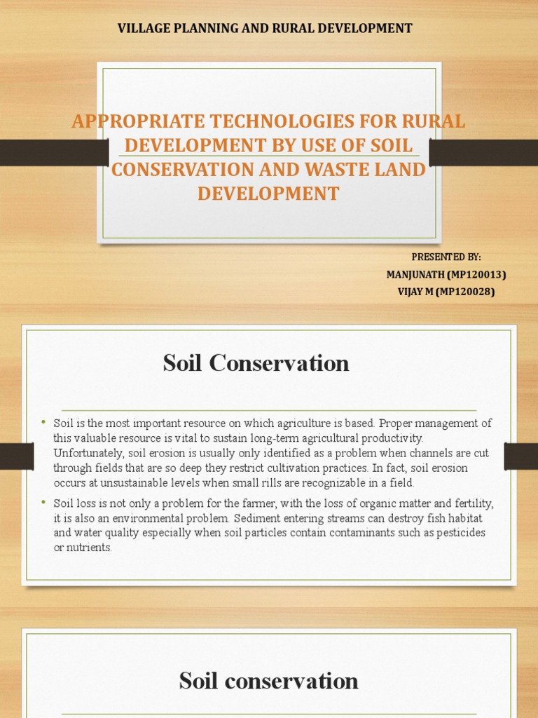 Appropriate Technologies For Rural Development by Use of Soil ...