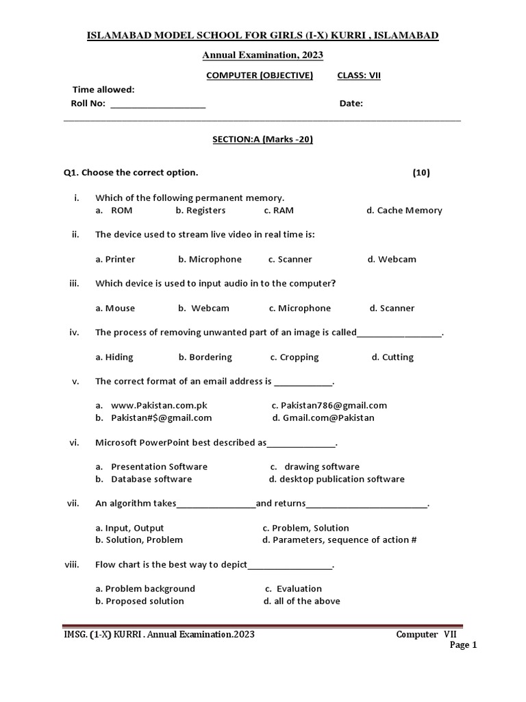 Computer Test Paper | PDF | Image Scanner | Software