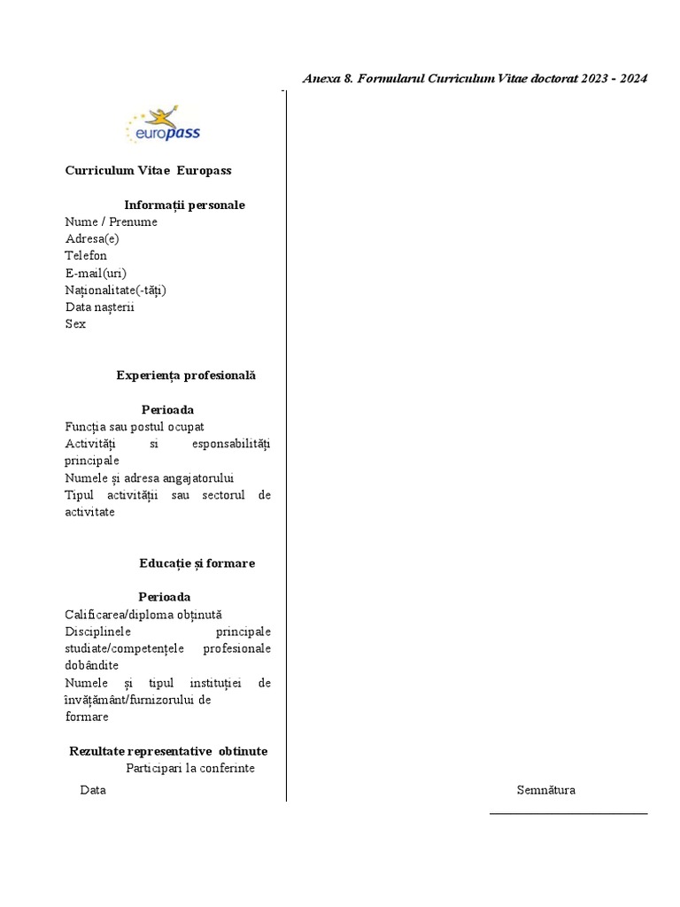Anexa 8-Formular | PDF
