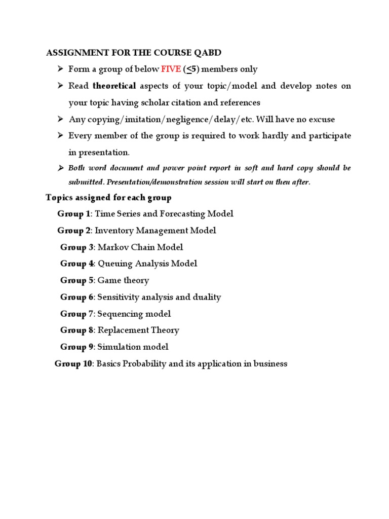 Qabd Assignment | PDF