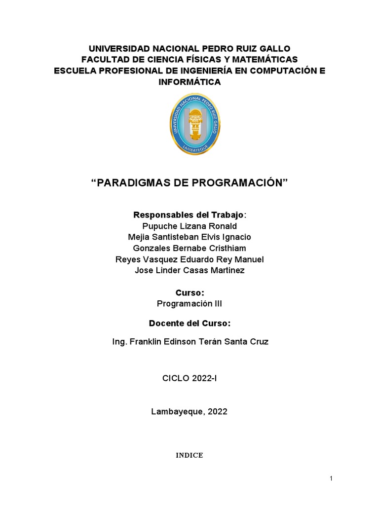 Paradigmas de Programación en Informática | PDF | Lenguaje de ...