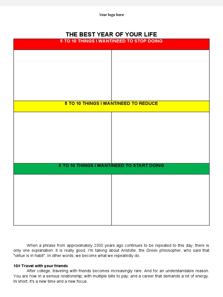 Best Year of Your Life | PDF | Psychology