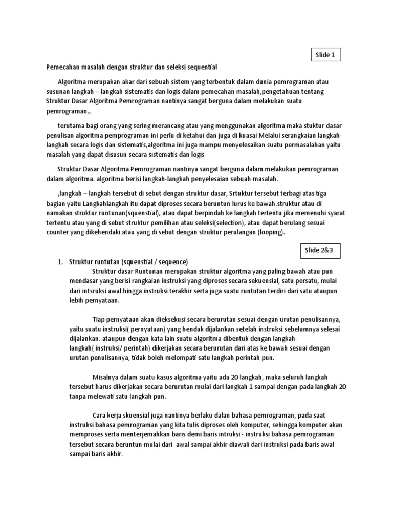Algoritma: Struktur & Seleksi | PDF