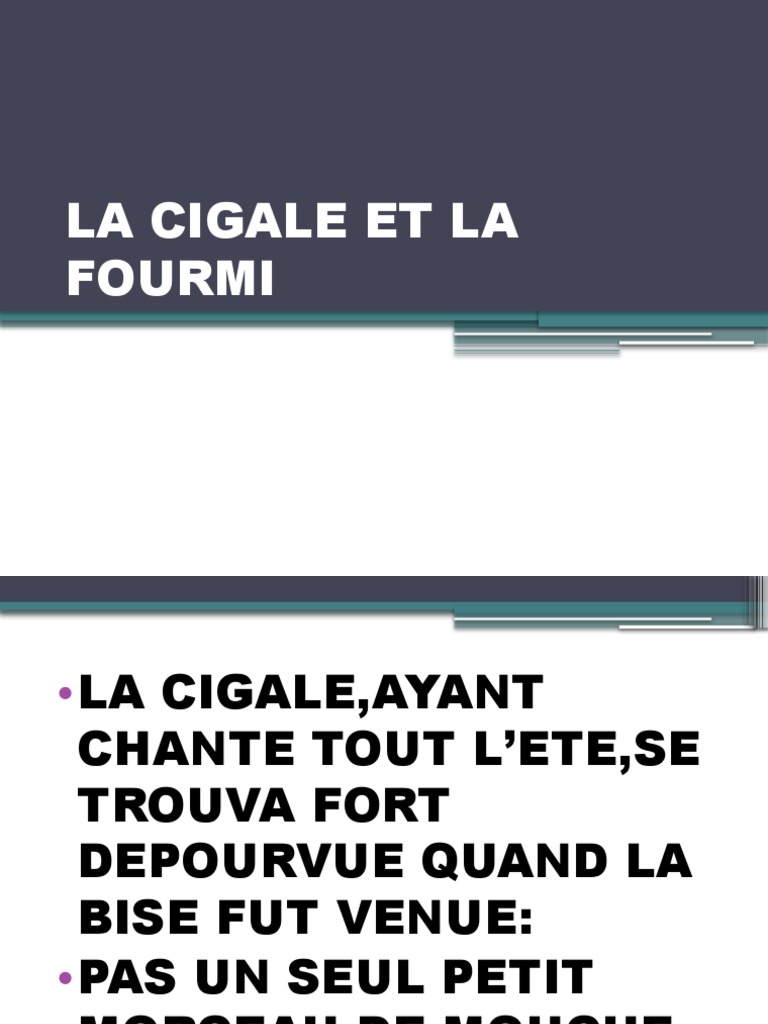 La Cigale Et La Fourmi | PDF