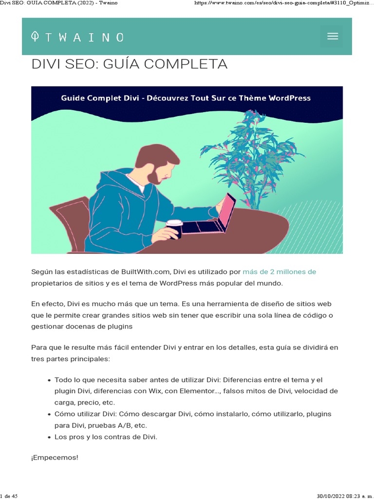 Divi SEO Guía Completa (2022) - Twaino | PDF