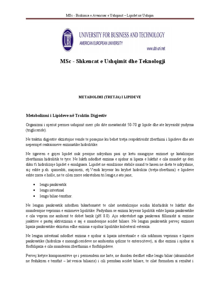 2.metabolizmi I Lipideve | PDF