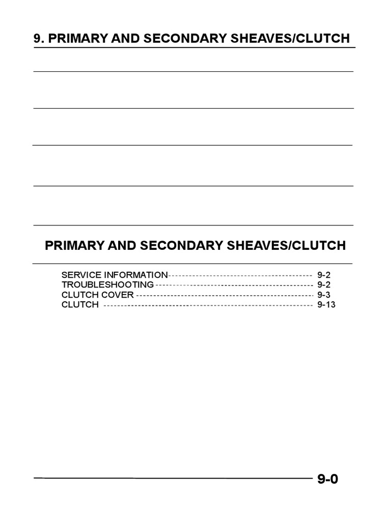 A86&A88-chapter 9 (PRIMARY AND SECONDARY SHEAVES - CLUTCH) | PDF | Belt ...