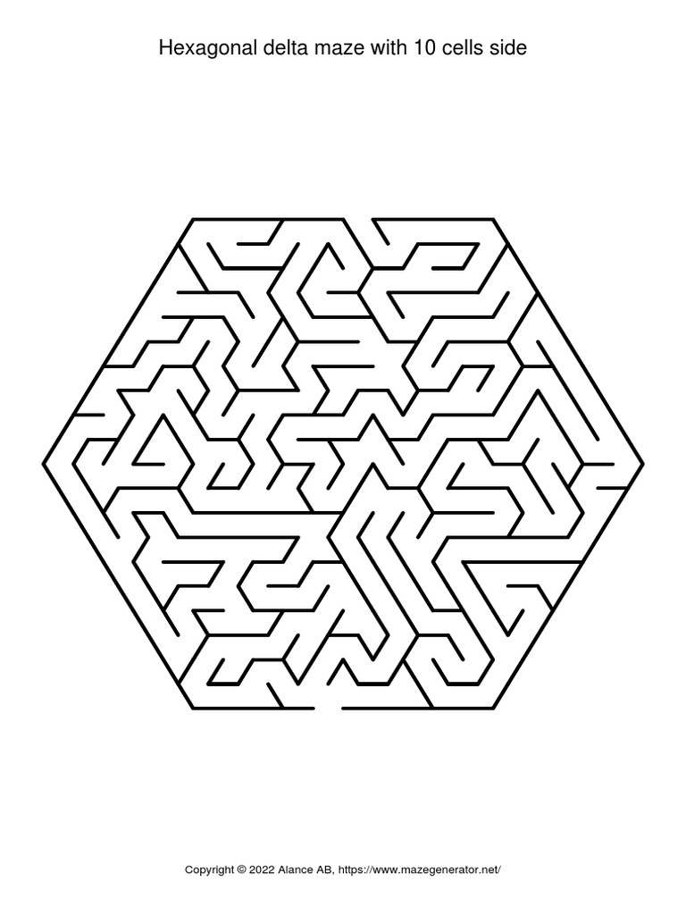 Hexagonal Delta Maze With 10 Cells Side | PDF
