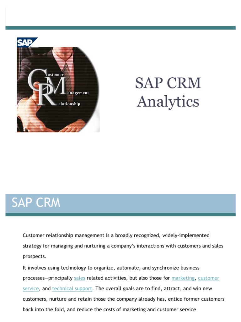 CRM Analytics - An Introduction | PDF | Customer Relationship ...