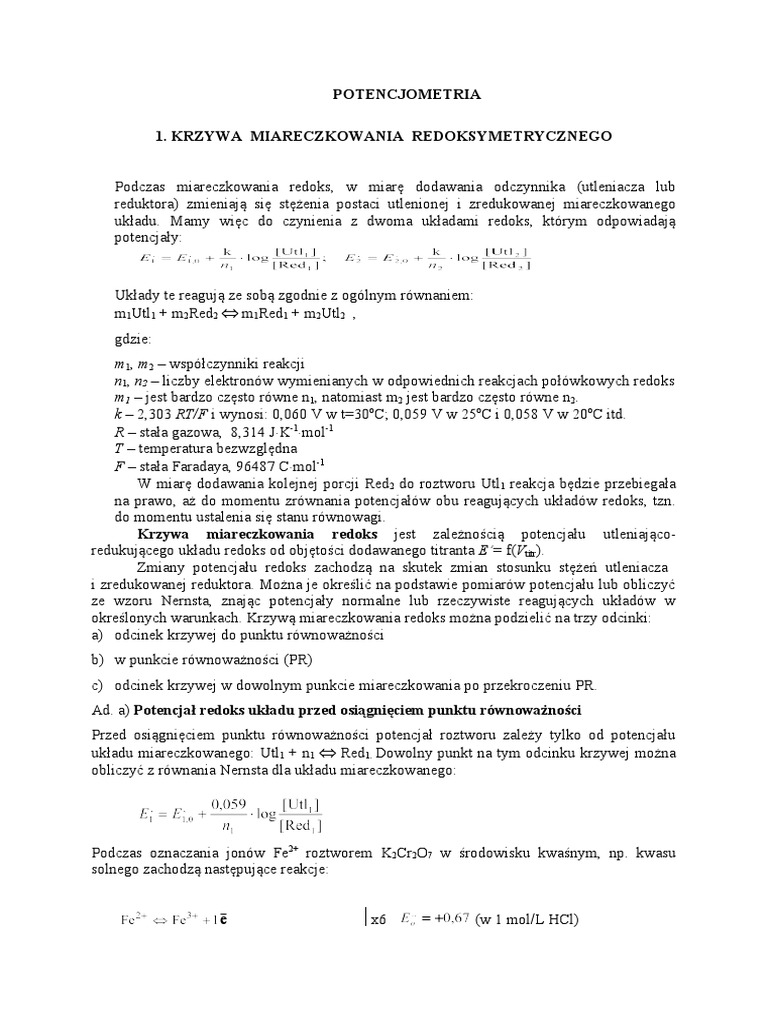Potencjometria Zad | PDF