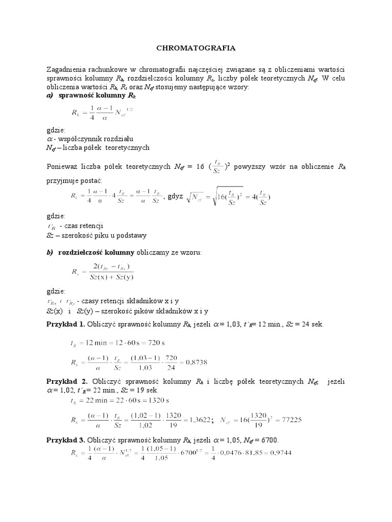Chromatografia Zad1 | PDF