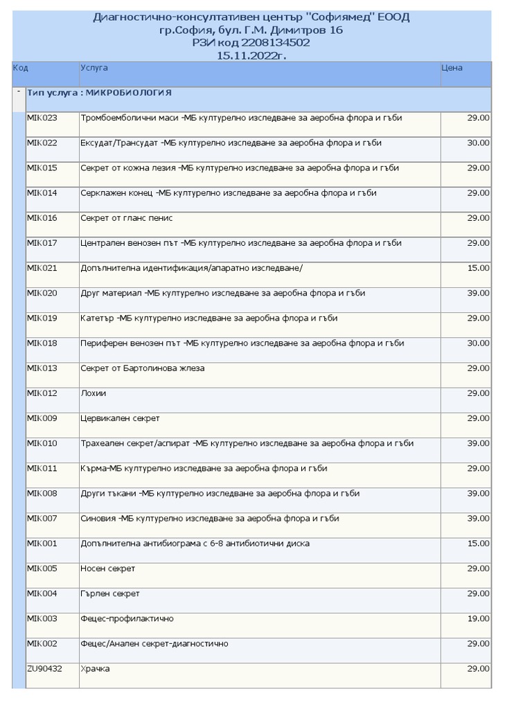Price List DCC 2022 | PDF