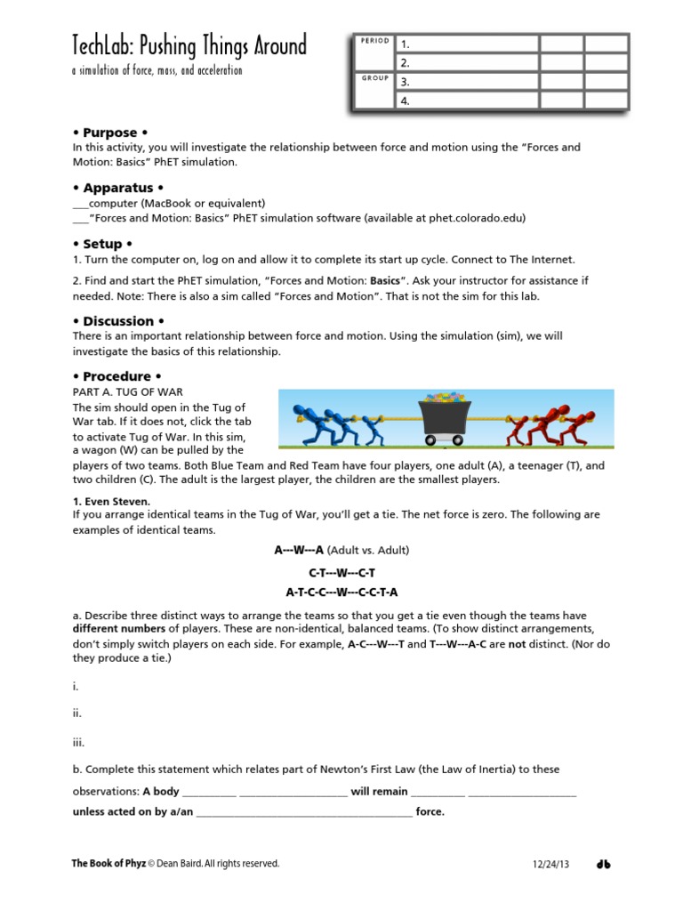 Force - PheT Activity-Pushing | PDF | Force | Newton's Laws Of Motion