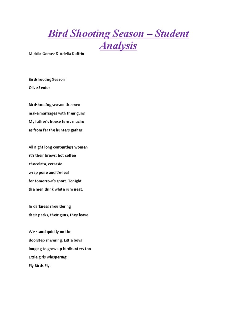 Bird Shooting Season | PDF