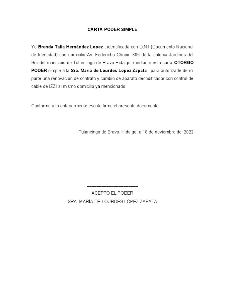 Carta Poder Simple | PDF
