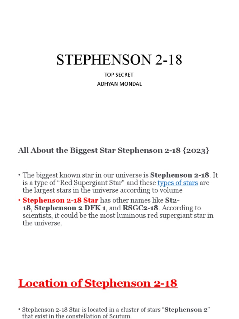 Stephenson 2 18 | PDF | Stars | Stellar Astronomy