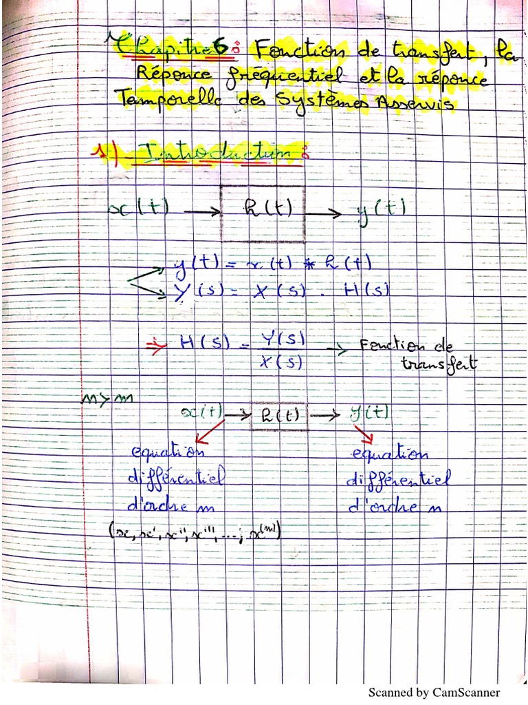Chapitre 6 - Fonction de Transfert | PDF Chapitre 6 - Fonction de Transfert | PDF