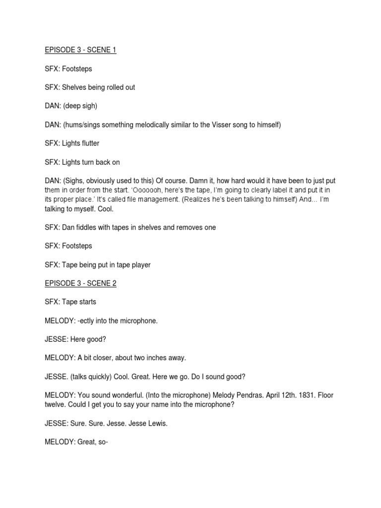 Season 1 - Episode 3 Transcript | PDF | Stairs