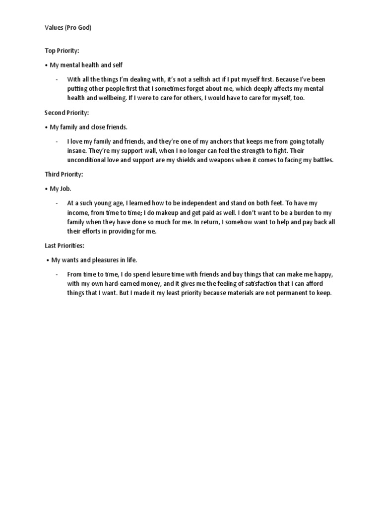 Pro God Values | PDF