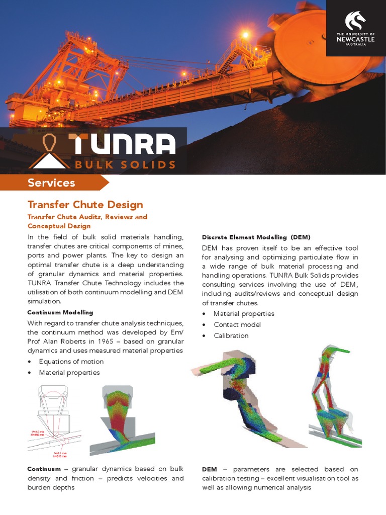 TUNRA Bulk Solids Transfer Chute | PDF | Fluid Dynamics | Wear