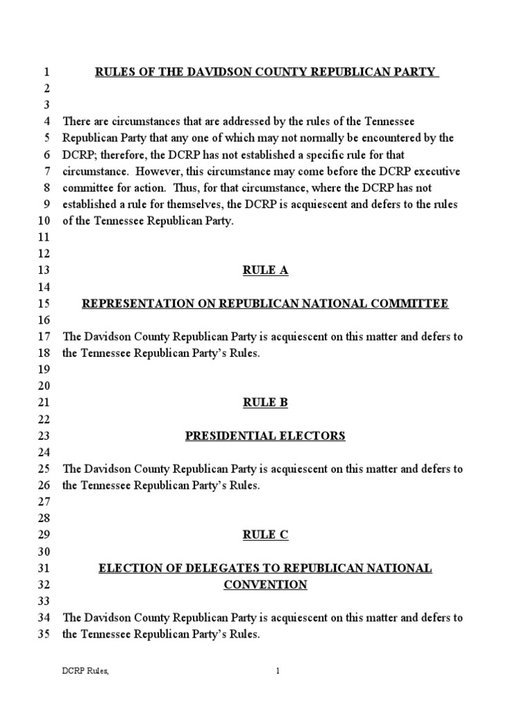 2021-07-27 Davidson County Republican Party Rules | PDF | Committee ...