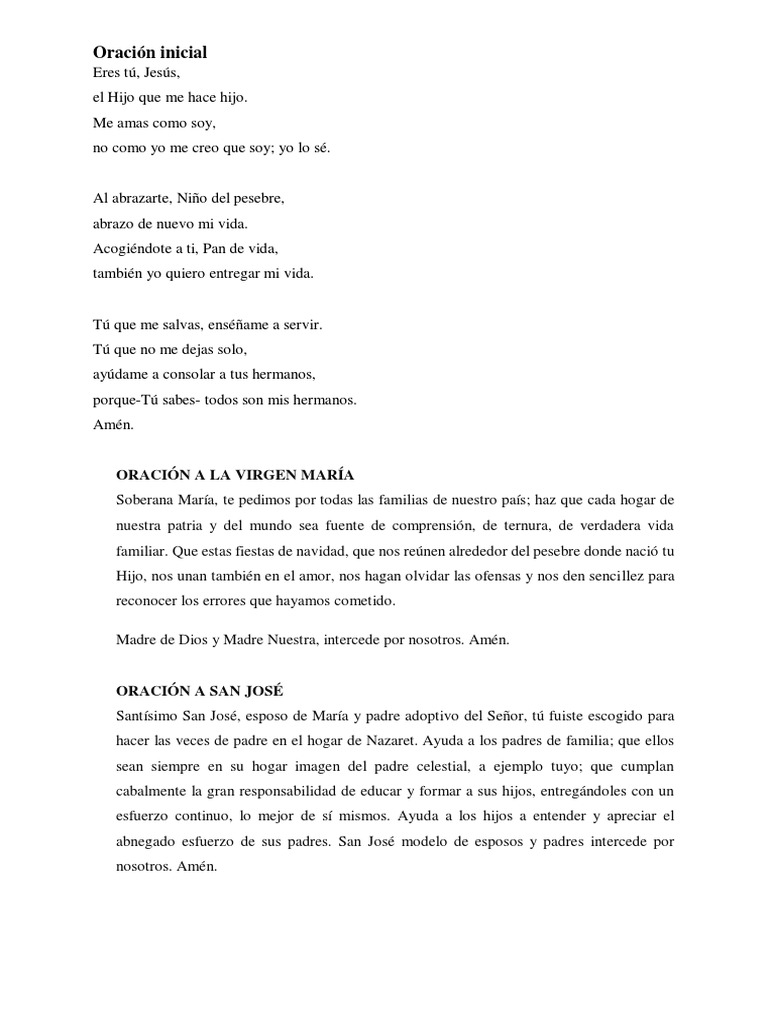 Oraciones para La Novena de Navidad | PDF | Oración | María, madre de Jesús