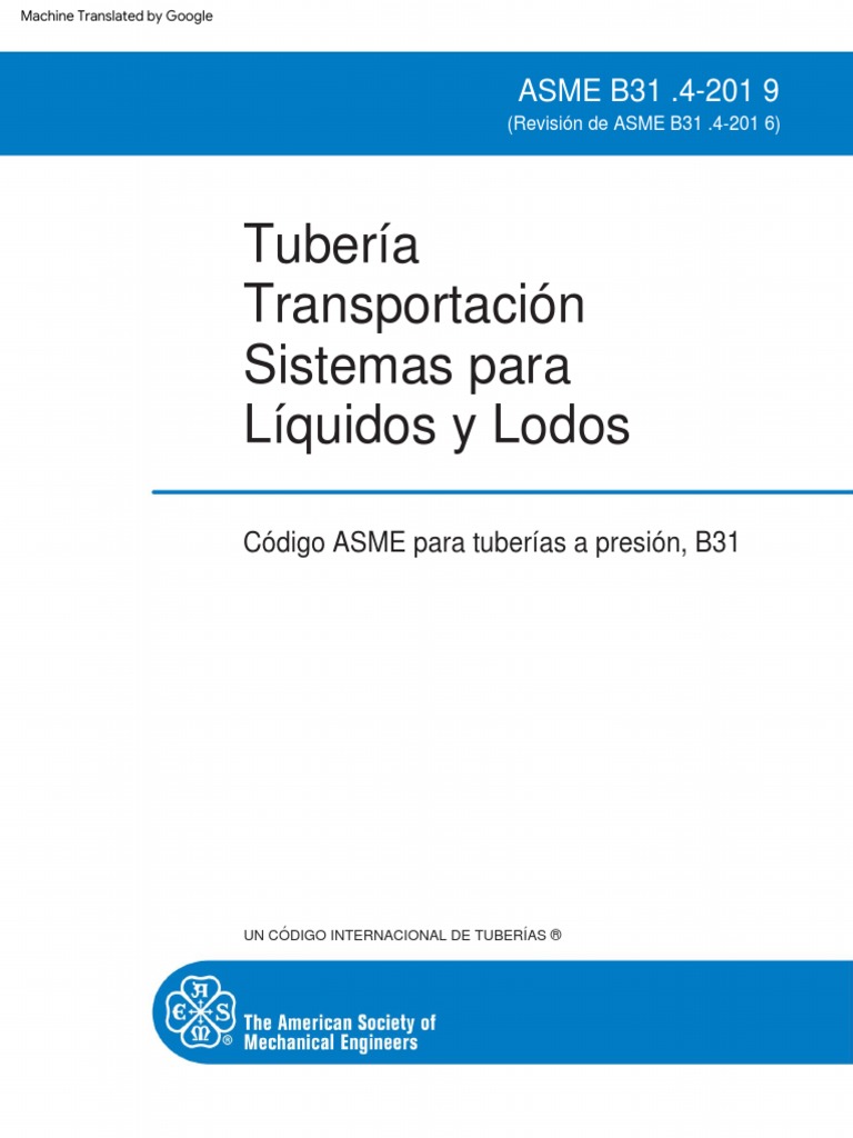 ASME B31.4 (2019) Traducida | PDF | Patentar | Ingeniería