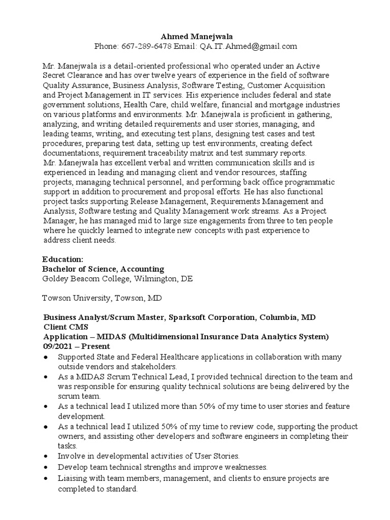 Dice Resume CV Adsd | PDF | Software Testing | Scrum (Software Development)