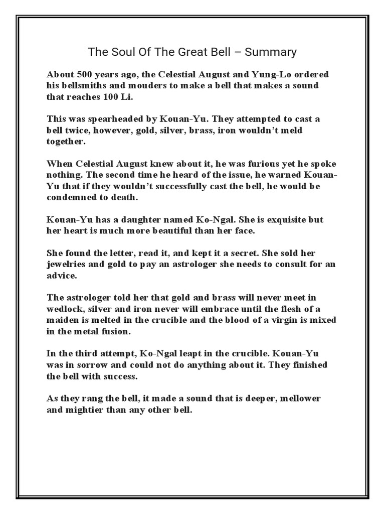 The Soul of The Great Bell | PDF