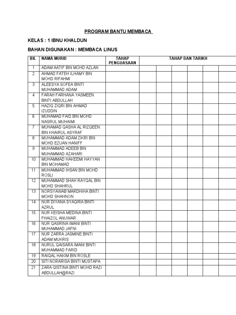 Program Bantu Membaca | PDF