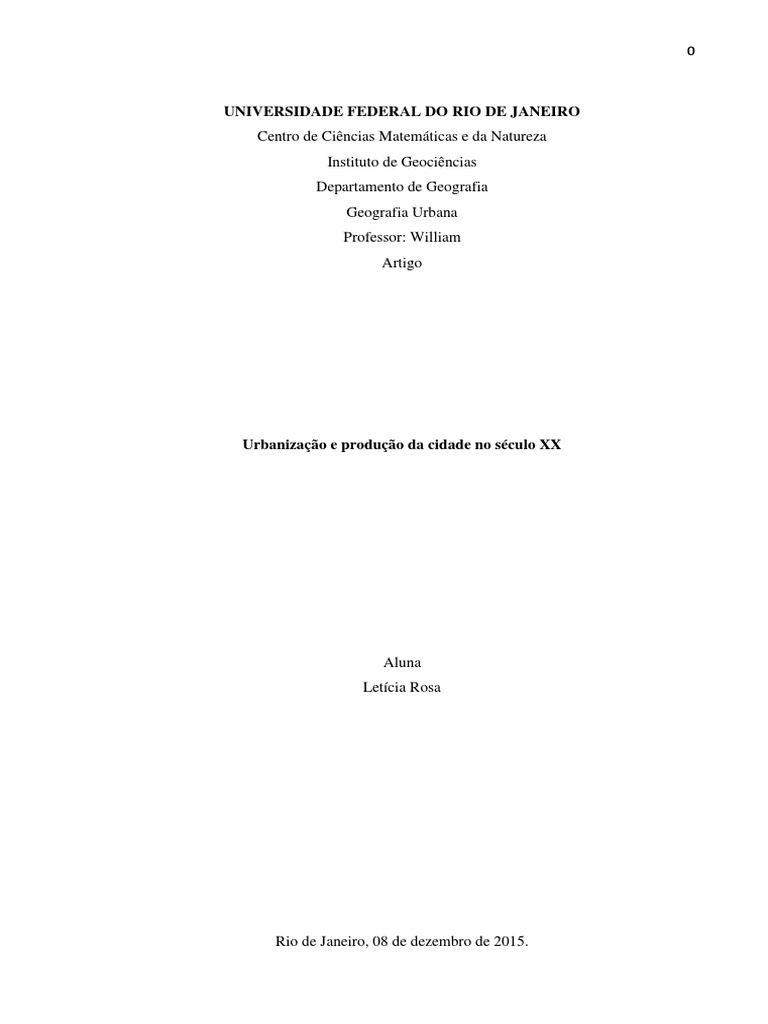 Urbanizacao e Producao Da Cidade No Secu | PDF | Cidade | Urbanização