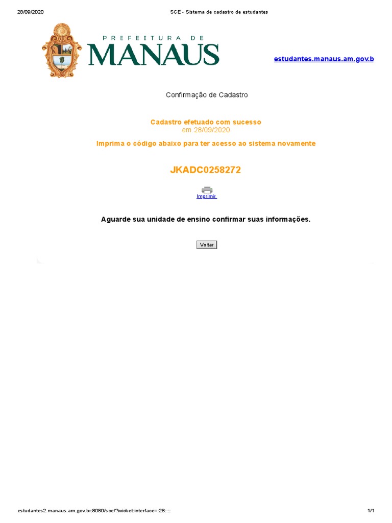 Sistema de cadastro de estudantes | PDF