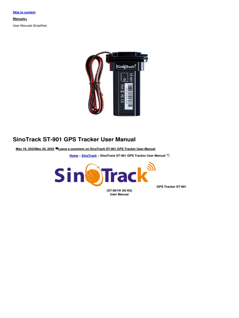 SinoTrack ST-901 GPS Tracker Manual | PDF | Information Age | Computing