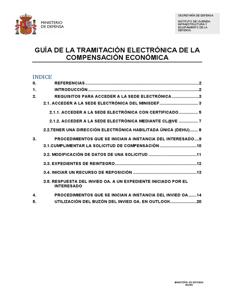 Guía Electrónica Compensación Económica Defensa | PDF | Java (lenguaje de programación) | Internet