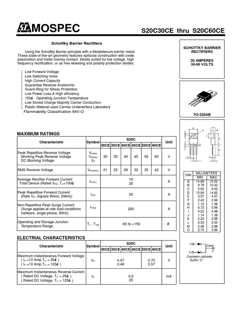 S20C45CE | PDF | Rectifier | Power Electronics