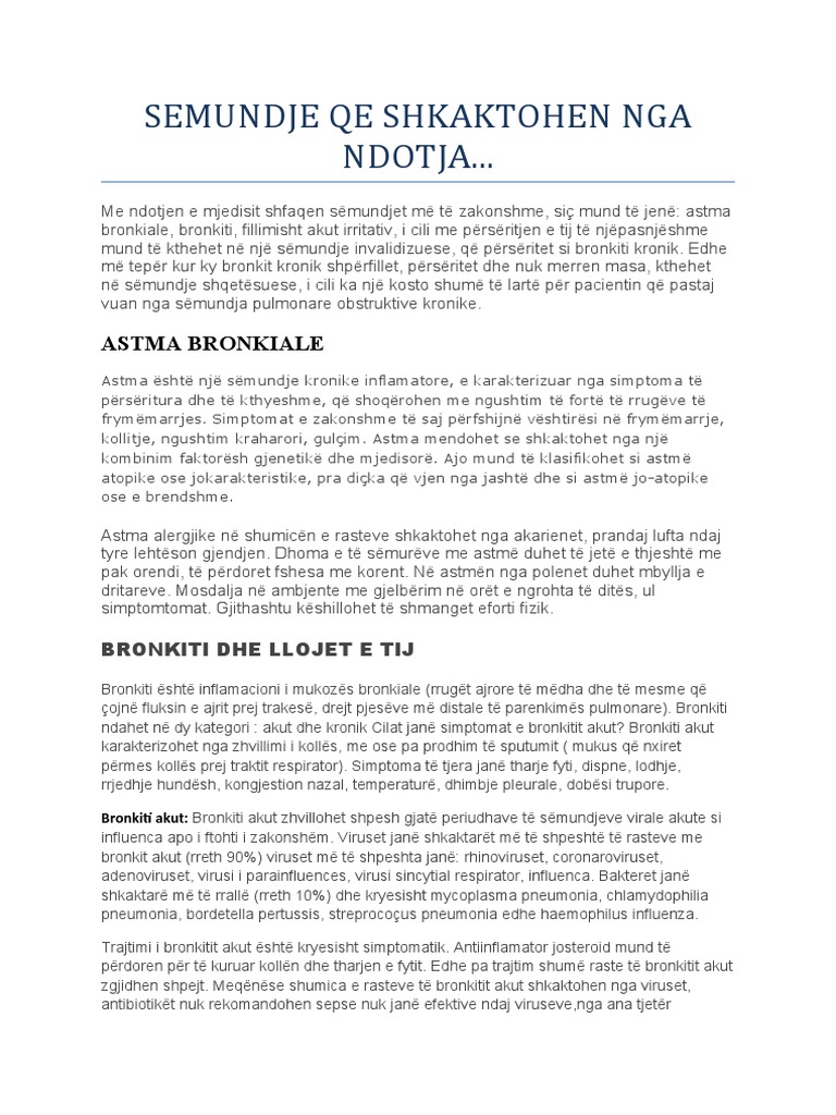 Semundje Qe Shkaktohen Nga Ndotja | PDF