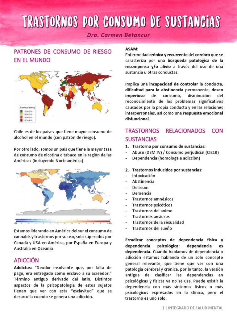 Trastornos Por Consumo de Sustancias Psicoactivas | PDF | Despachador de drogas | La dependencia ...