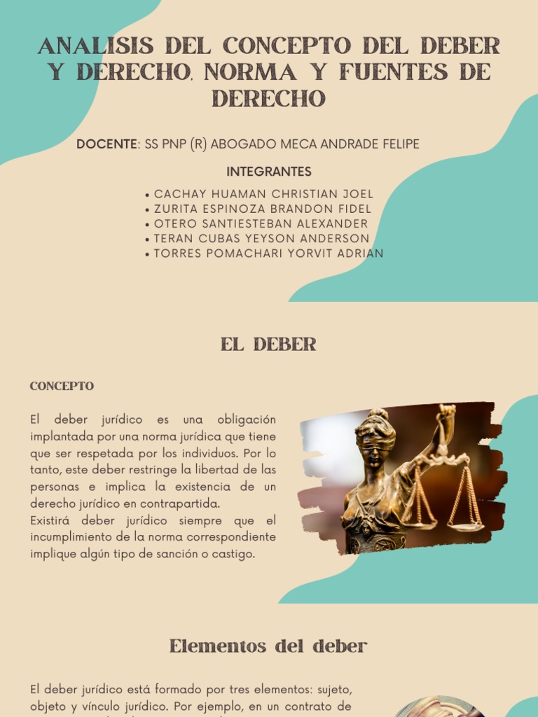 Análisis del Deber Jurídico y Derecho | PDF | Fuentes del derecho ...