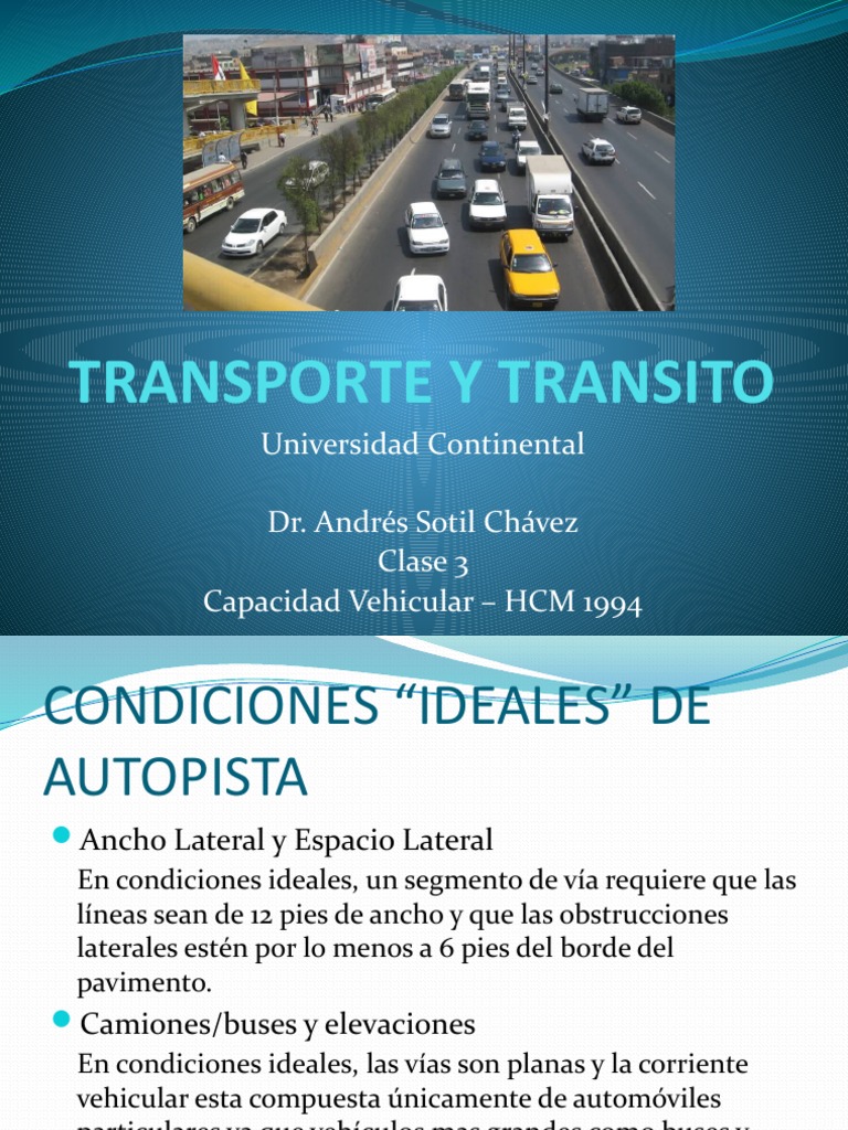 TyT Clase 02b NDS y Capacidad Vehicular HCM 1994 | PDF | Transporte | La carretera