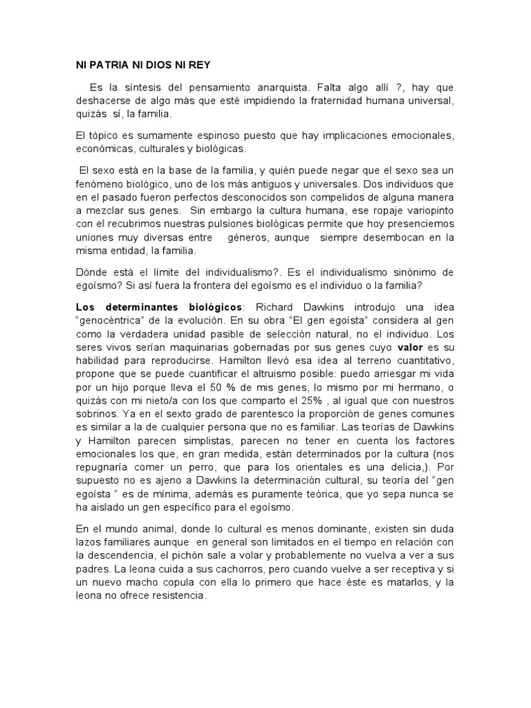 Ni Patria Ni Dios Ni Rey 1 | PDF | Familia | Sociedad