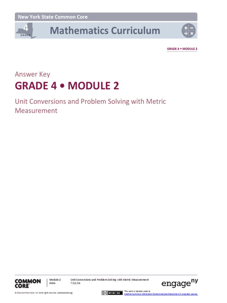 Math g4 m2 Answer Keys | PDF | Creative Commons License | Metrology