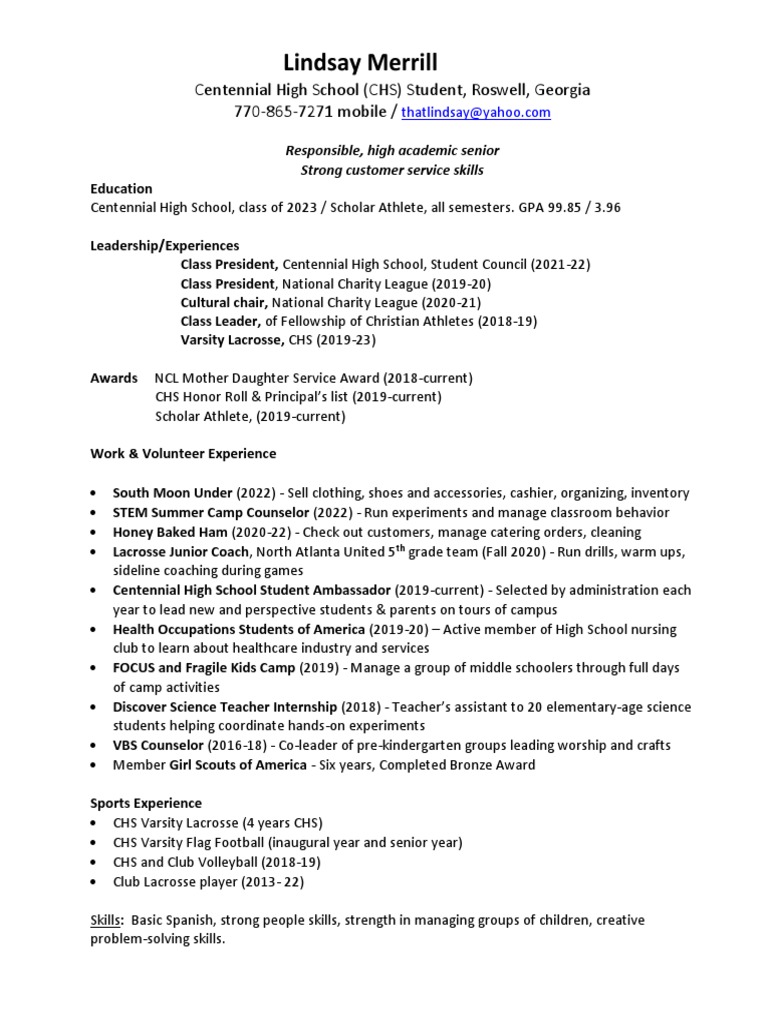 Lindsay Merrill Resume 22 | PDF