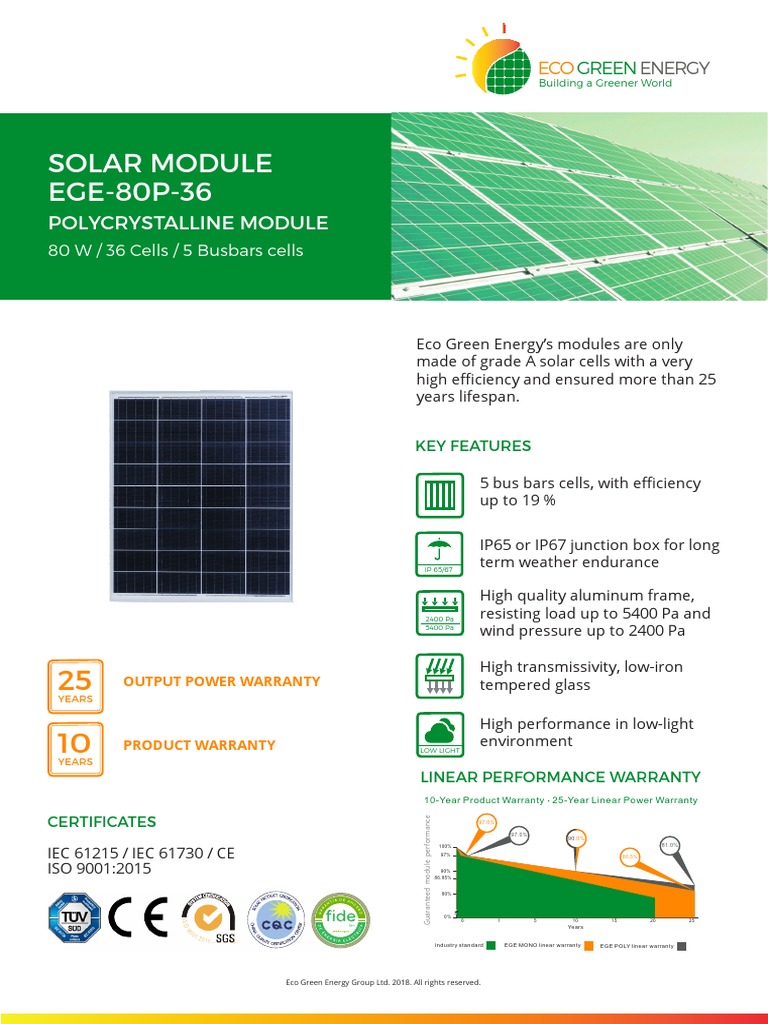 EGE 80P 36 5bb English | PDF | Solar Panel | Electromagnetism