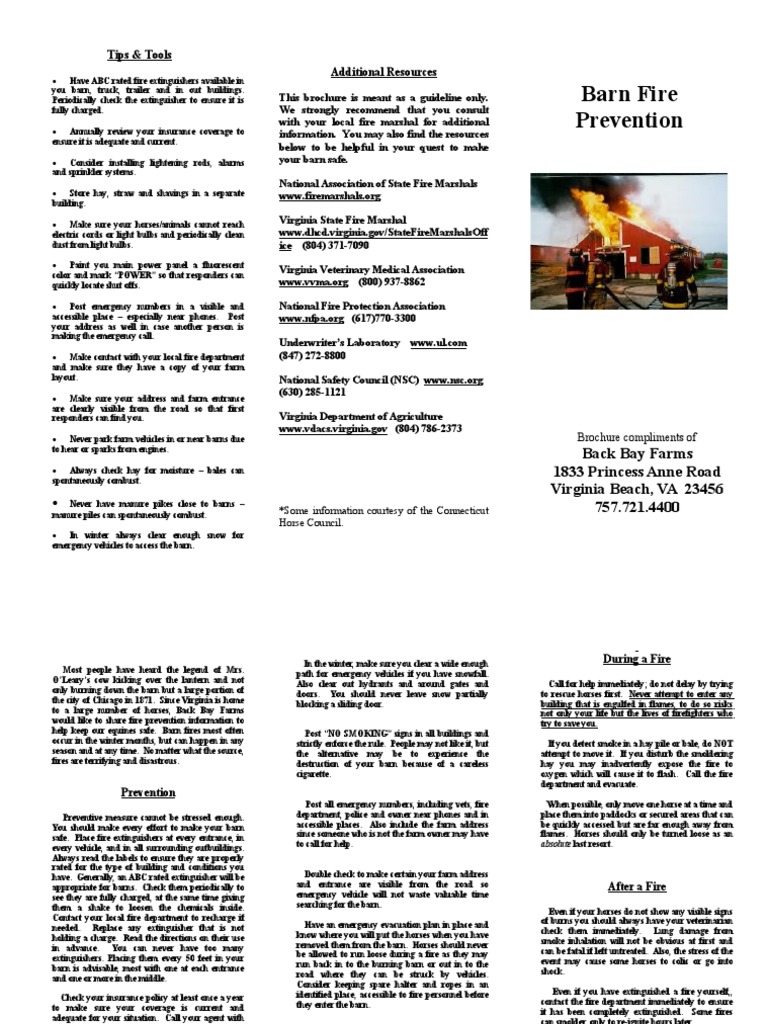 Brochure Barn Fire Prevention | Download Free PDF | Hay | Firefighter