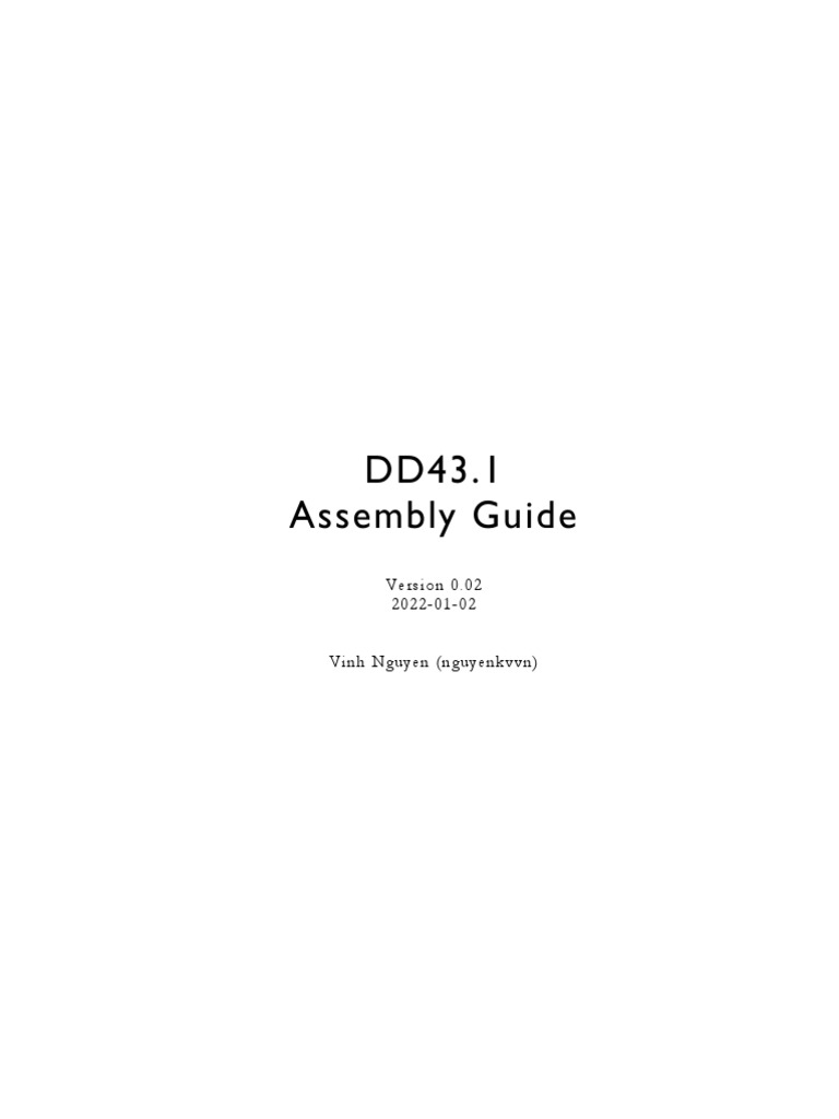 DD43.1 Assembly Guide | PDF | Trigger (Firearms) | Weapon Design