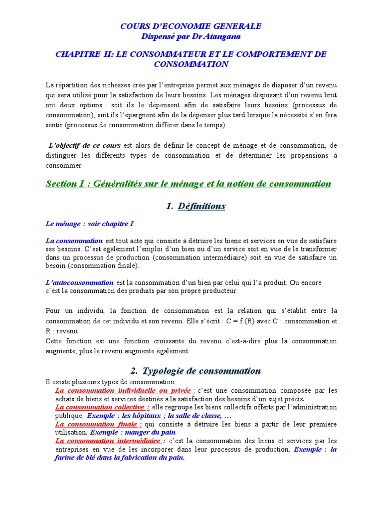 Chapitre 2-5 | PDF | Consommation (Économie) | Élasticité (économie)